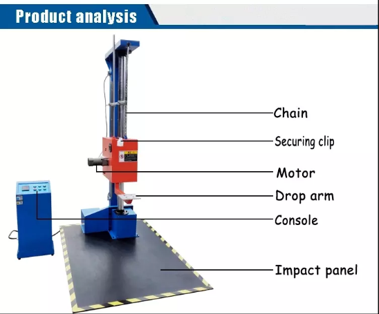 Single Wing Drop Impact Tester Precision For Plane / Edge / Angle Testing