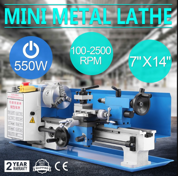 Benchtop Metal Lathe Variable Speed Lathe Machine Automatic High Precision