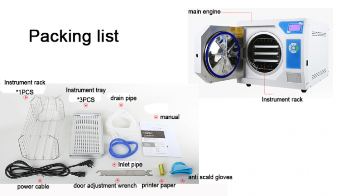 LCD Desktop Drying Sterilizer Pulsating Three Times Pre Vacuum ...