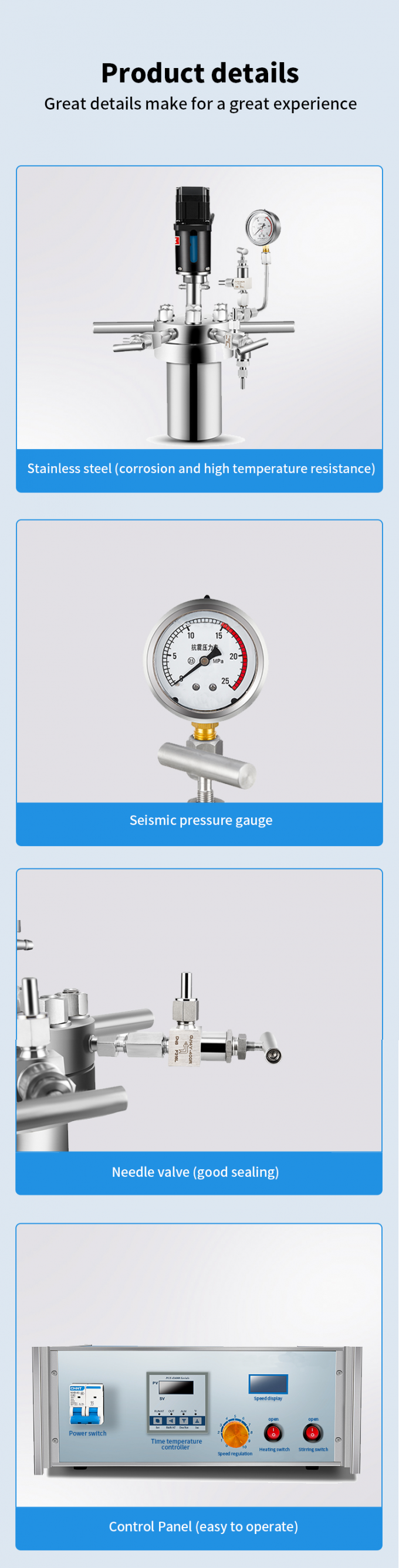 0.1L Stainless Steel Lifting High Pressure Reactor BXT Series ...
