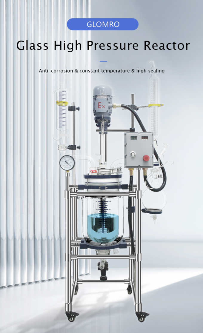 120W Explosion Proof Glass Reactor Double Layer Distillation Stirring ...