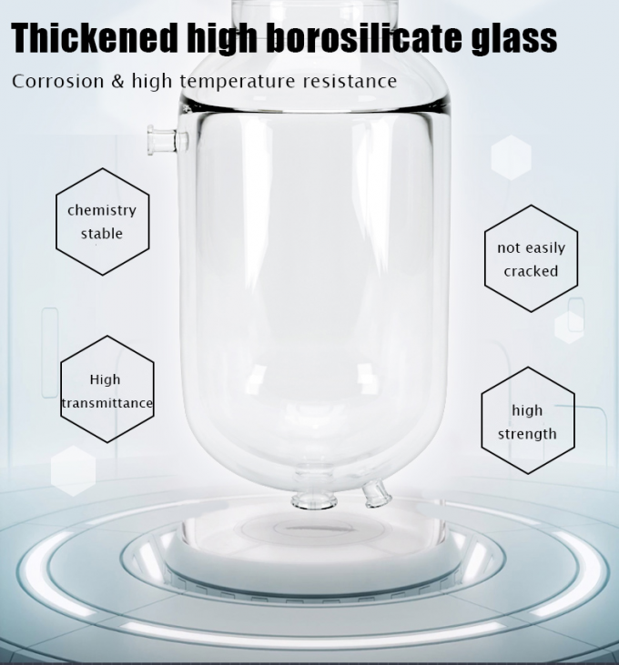 120W Explosion Proof Glass Reactor Double Layer Distillation Stirring ...