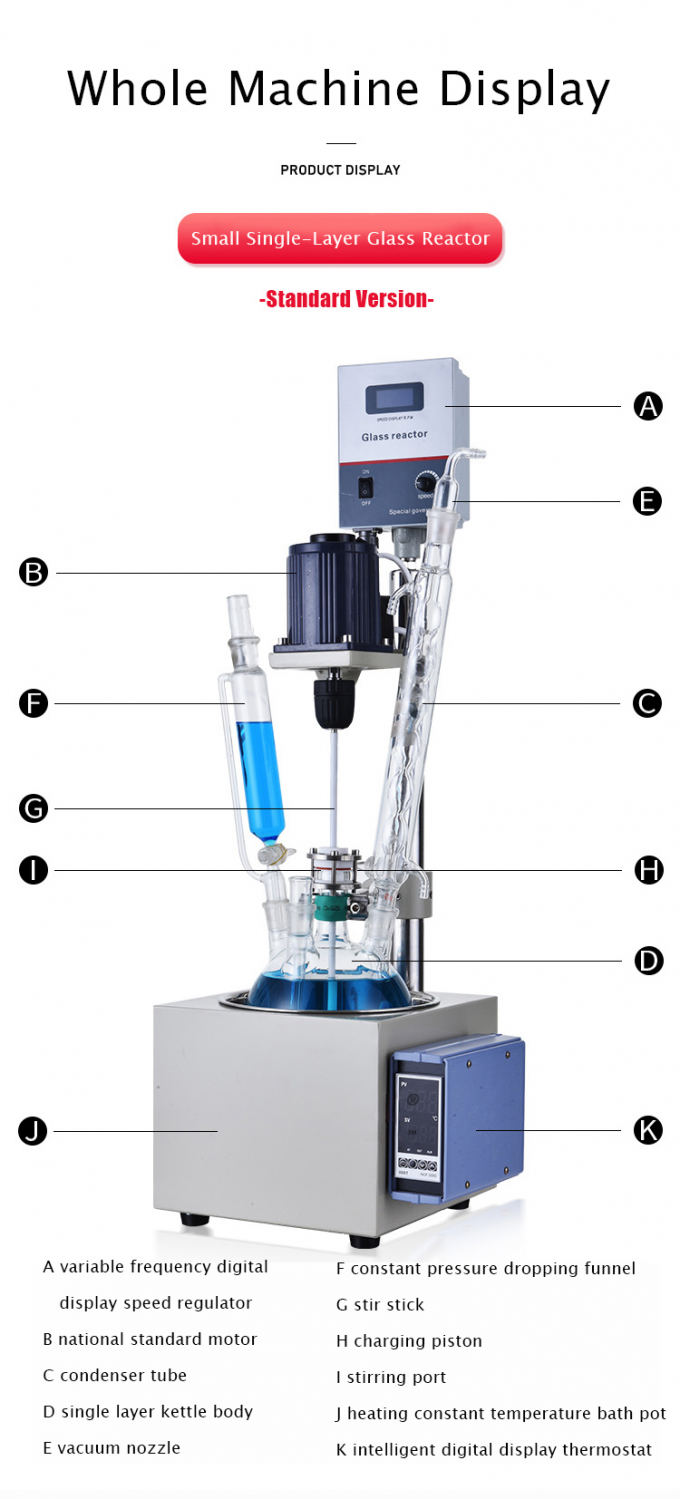 Chemical Industrial Glass Reactor Jacketed Bioreactor Jacketed Vessel