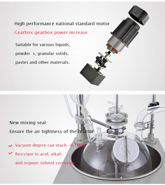 Chemical Industrial Glass Reactor Jacketed Bioreactor Jacketed Vessel