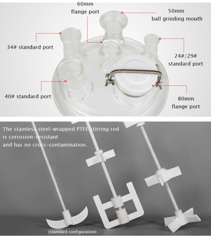 High Precision Glass Stirrer Reactor Laboratory Single Layer Chemical ...