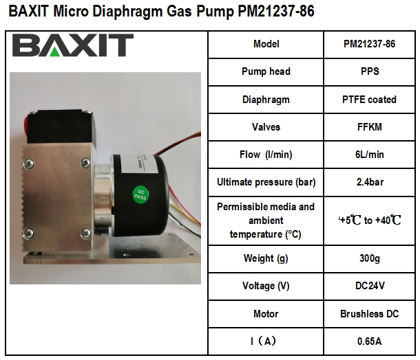 BAXIT Micro Diaphragm Gas Pump PM21237-86 DC12/24V Sampling Pump