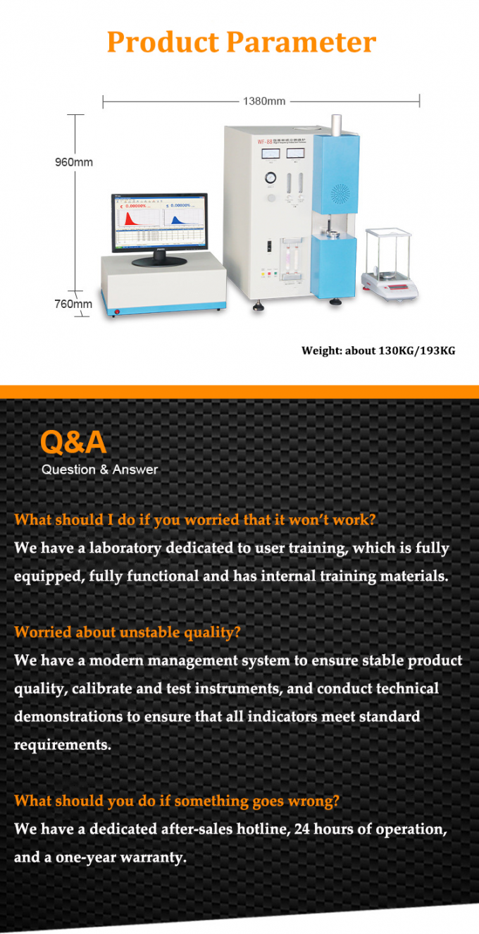 Tungsten Carbide Carbon And Sulfur Analyzer High Frequency Infrared ...