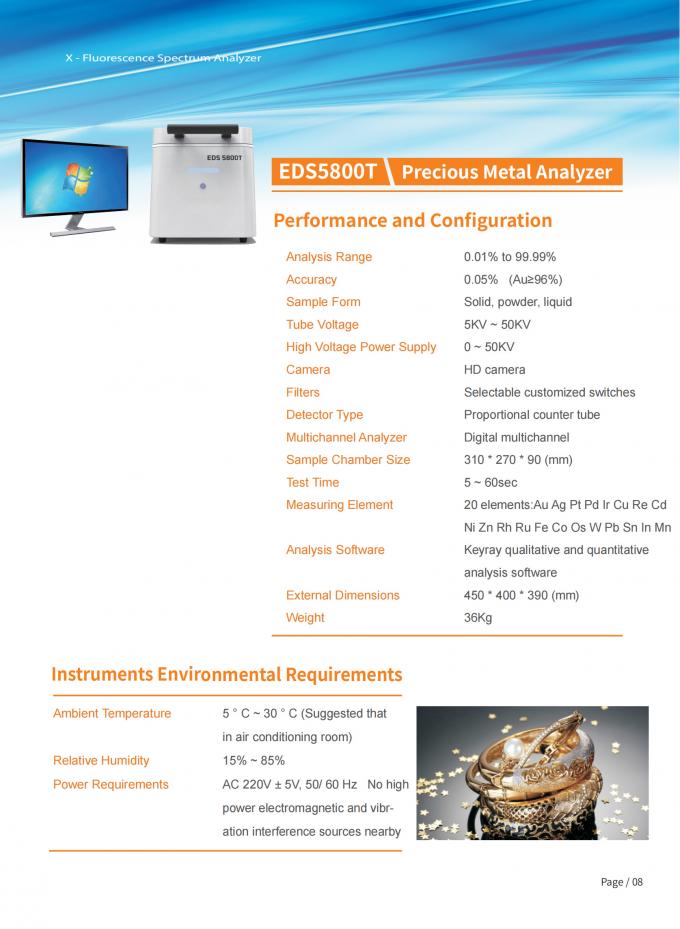 EDS3900 Gold Purity Tester with High Accuracy