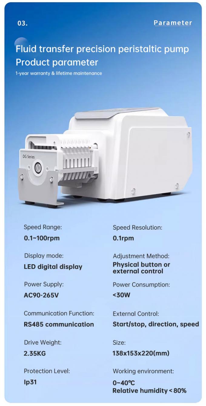 Peristaltic Pump For Automatic Liquid Dosing System Ph Controller