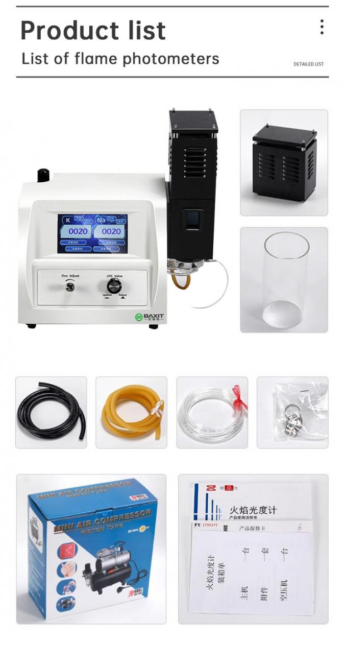 Digital Flame Spectrometer Lab Flame Photometer For K Na Ca Ba Li Analysis