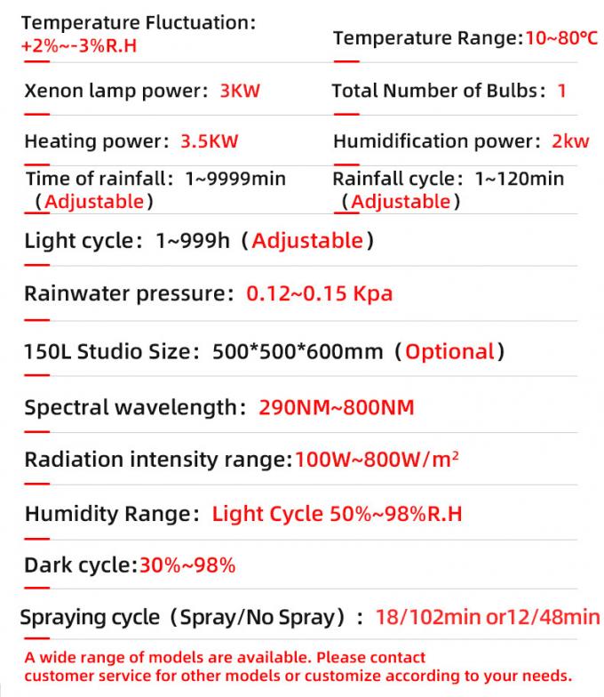 Xenon Arc Lamp Test Chamber Xenon Accelerated Weathering Testing Machine
